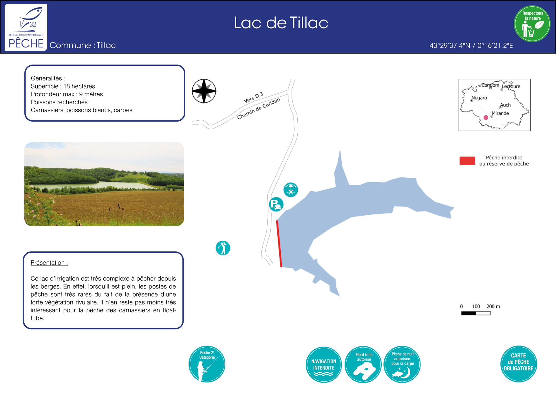 Lac de Tillac - Fédération de pêche du Gers